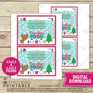 Reindeer Food Bag Toppers Christmas Bag Topper Magic Reindeer Food ...