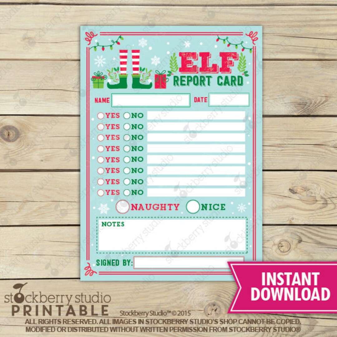Elf Report Card Santa Naughty or Nice List Kids Christmas - Etsy