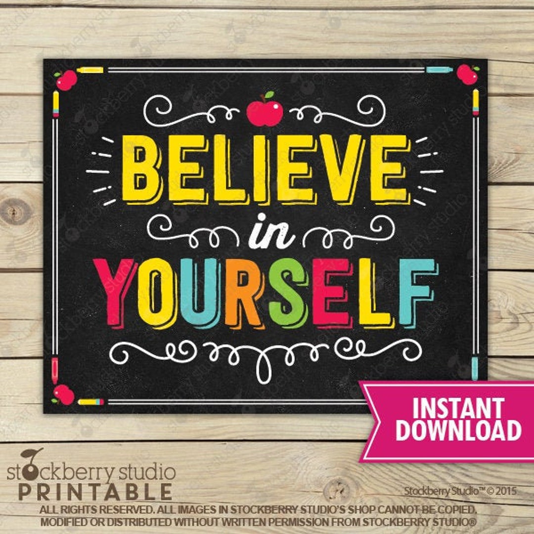 Believe in Yourself Classroom Decor Counseling Office - Etsy