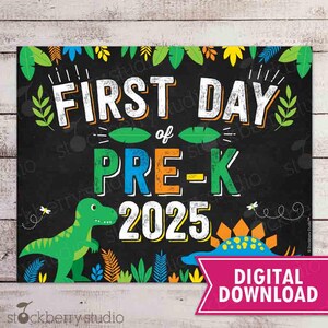 Dinosaur First Day of Prek Sign Instant Download Dinosaurs First Day of ...