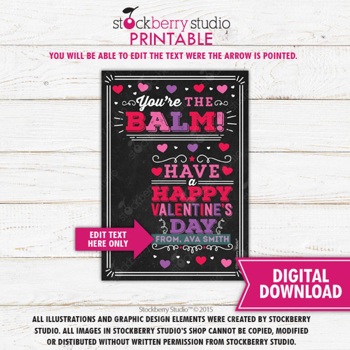 You're the Balm Valentine Gift Tag Lip Balm Valentine Card - Etsy