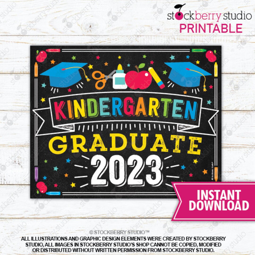Kindergarten Graduation Sign Printable Last Day of - Etsy