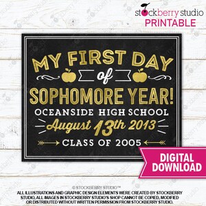 First Day of Senior Year Sign Printable 1st Day of High School ...