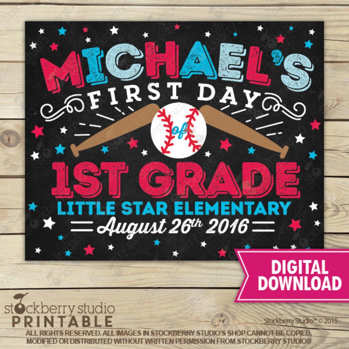 First Day of Nursery School Sign Printable 1st Day of Year One - Etsy