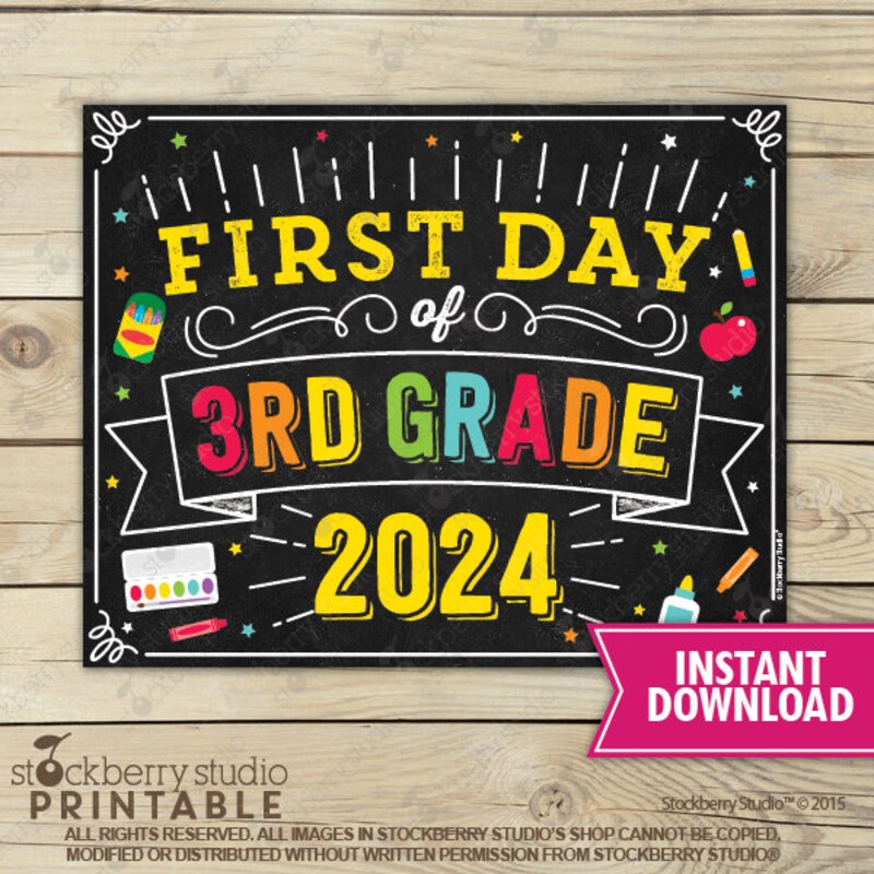 3rd Grade Sign - Etsy