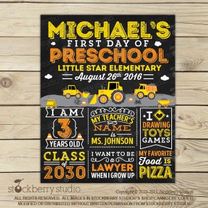 Firetruck First Day of School Sign Boy 1st Day of School Sign Fire ...