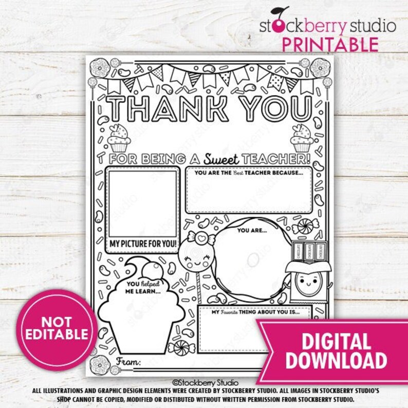 All About My Teacher Appreciation Week Worksheet Printable - Etsy