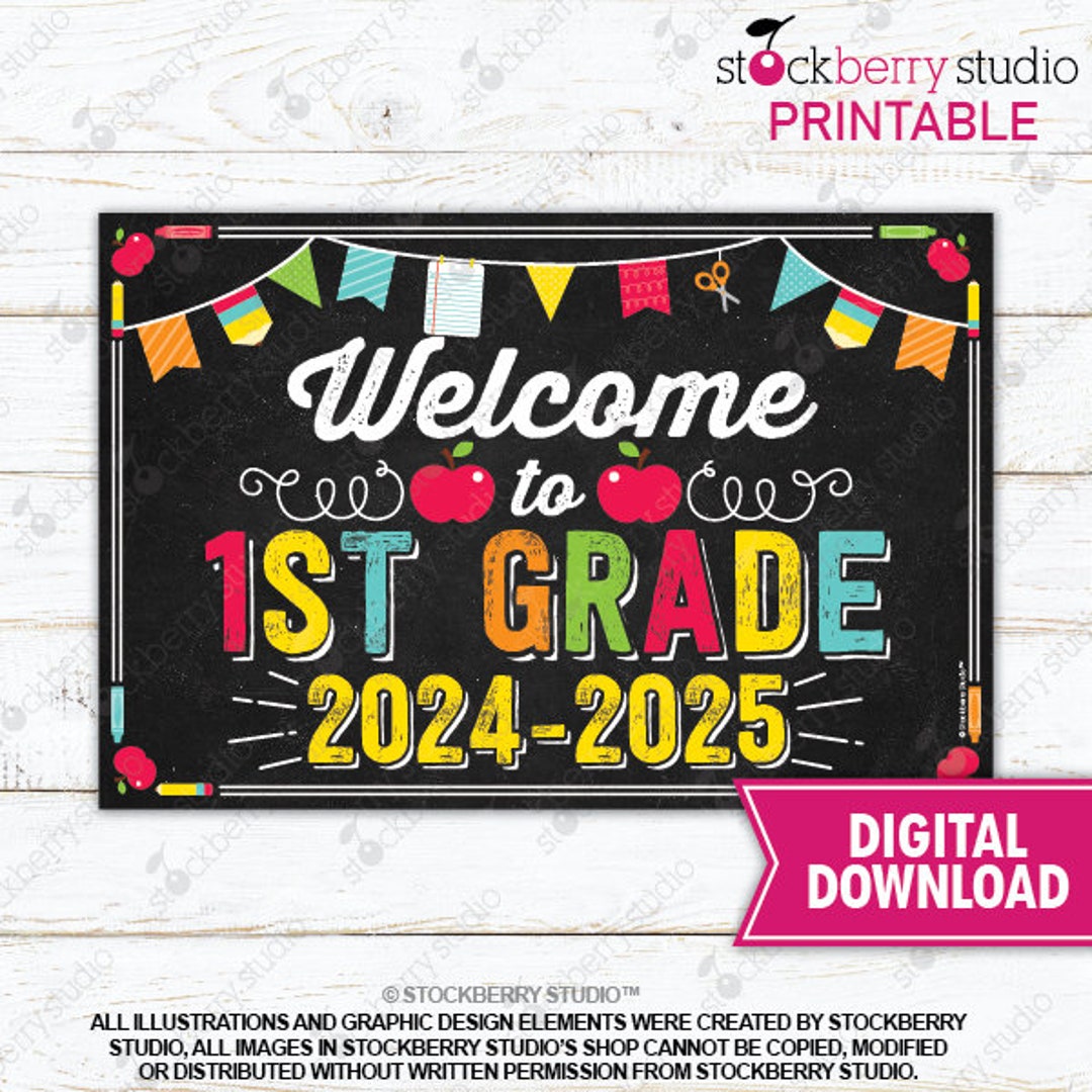 Welcome to 1st Grade Sign First Grade Teacher Sign Printable 1st Grade ...