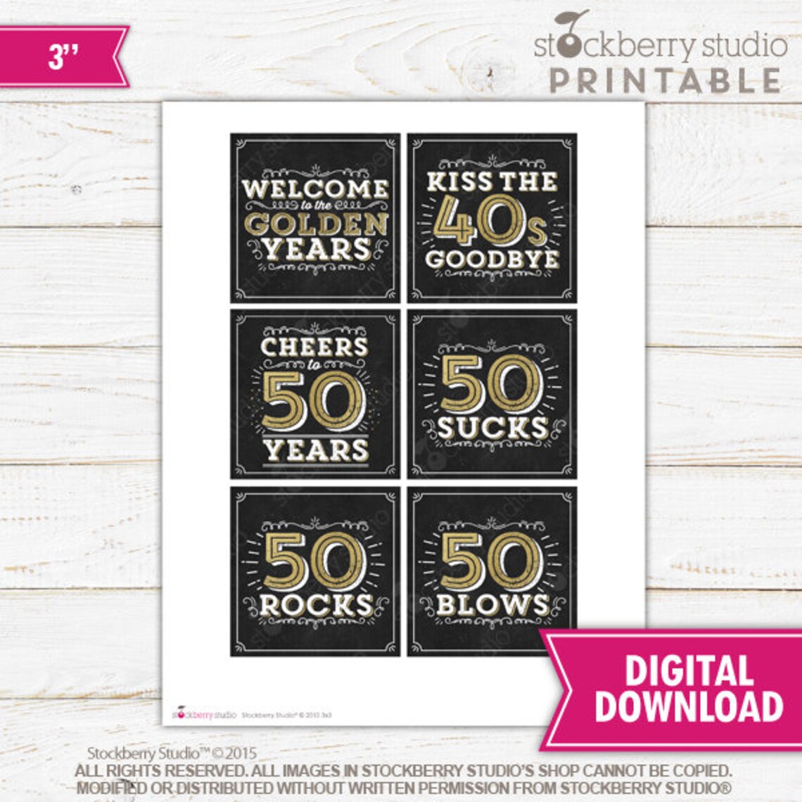 50th Birthday Candy Tags - 50th Birthday Favor Tags Printable - 50th ...