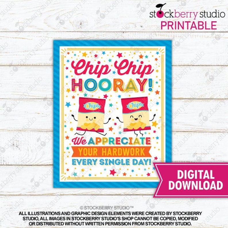 Chips Thank You Sign Chip Chip Hooray Teacher Appreciation - Etsy