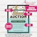 Silent Auction Fundraiser Flyer Printable Black Tie Gala School PTO PTA ...