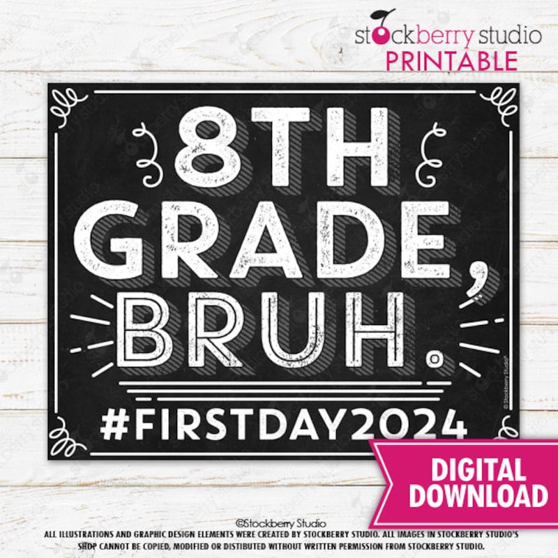 First Day of 8th Grade - Etsy