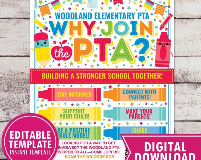 Why Join PTA Flyer Why Join PTO Flyer Editable Pto Template Pta ...