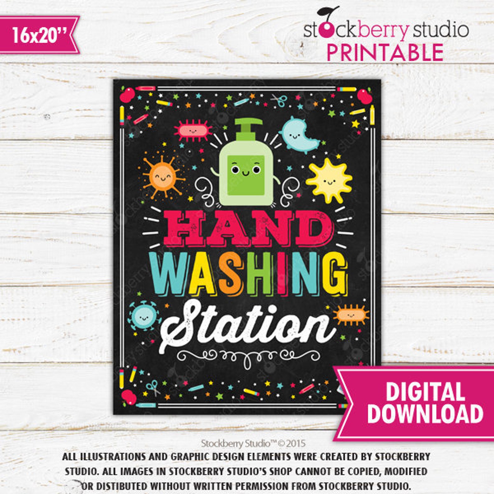 Hand Washing Station Classroom Sign School Hand Washing Poster Hand ...