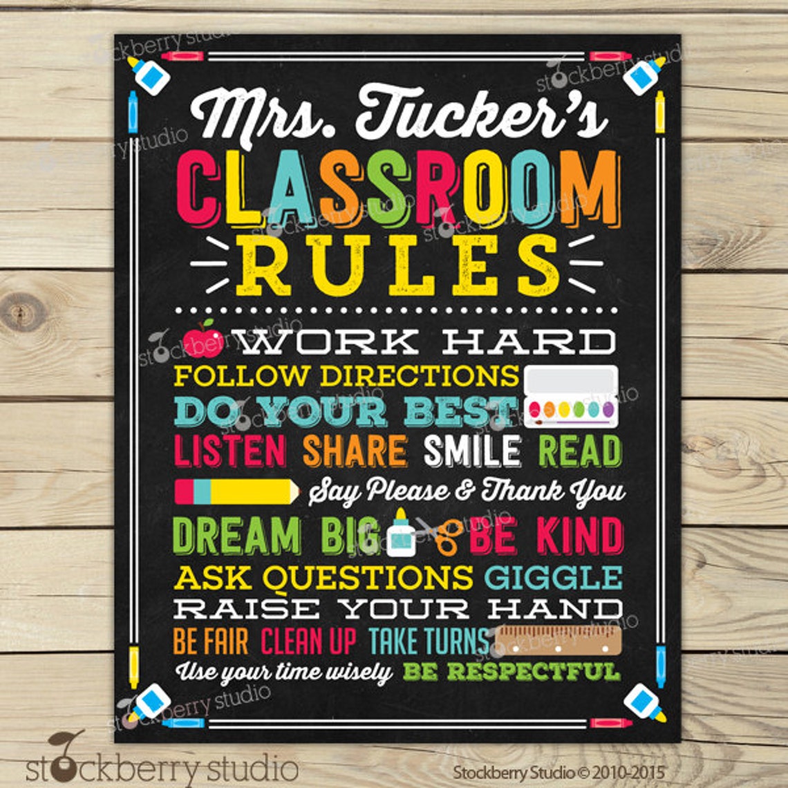 Classroom Rules Personalized Teacher Sign Classroom Decor - Etsy