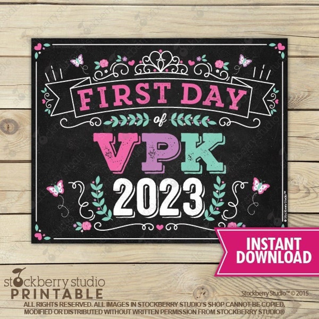 Buy Princess First Day of VPK Sign Instant Download Girl 1st Day Online ...
