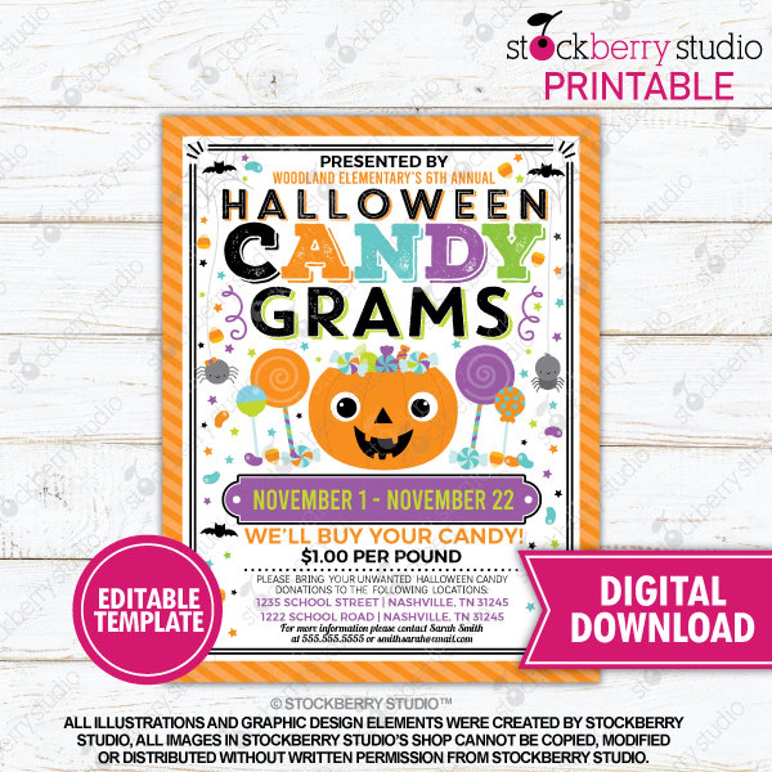 Halloween Candy Drive Flyer Buy Back Military Fundraiser Treats for ...