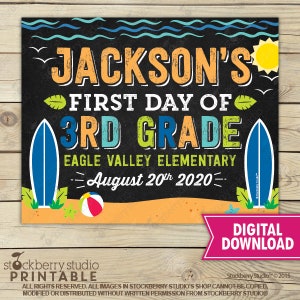 Shark First Day of School Sign Printable Shark 1st Day of School Sign ...