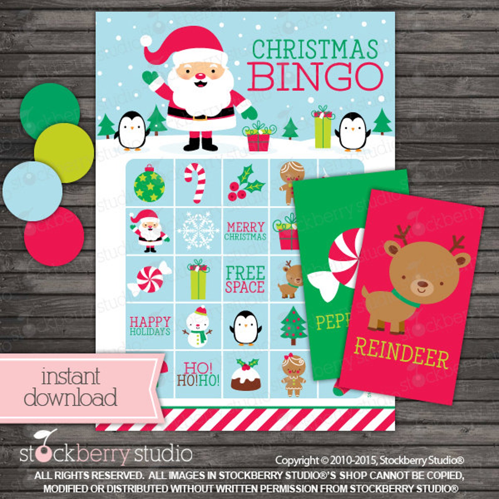 Christmas Bingo Cards Printable Digital Holiday Christmas - Etsy