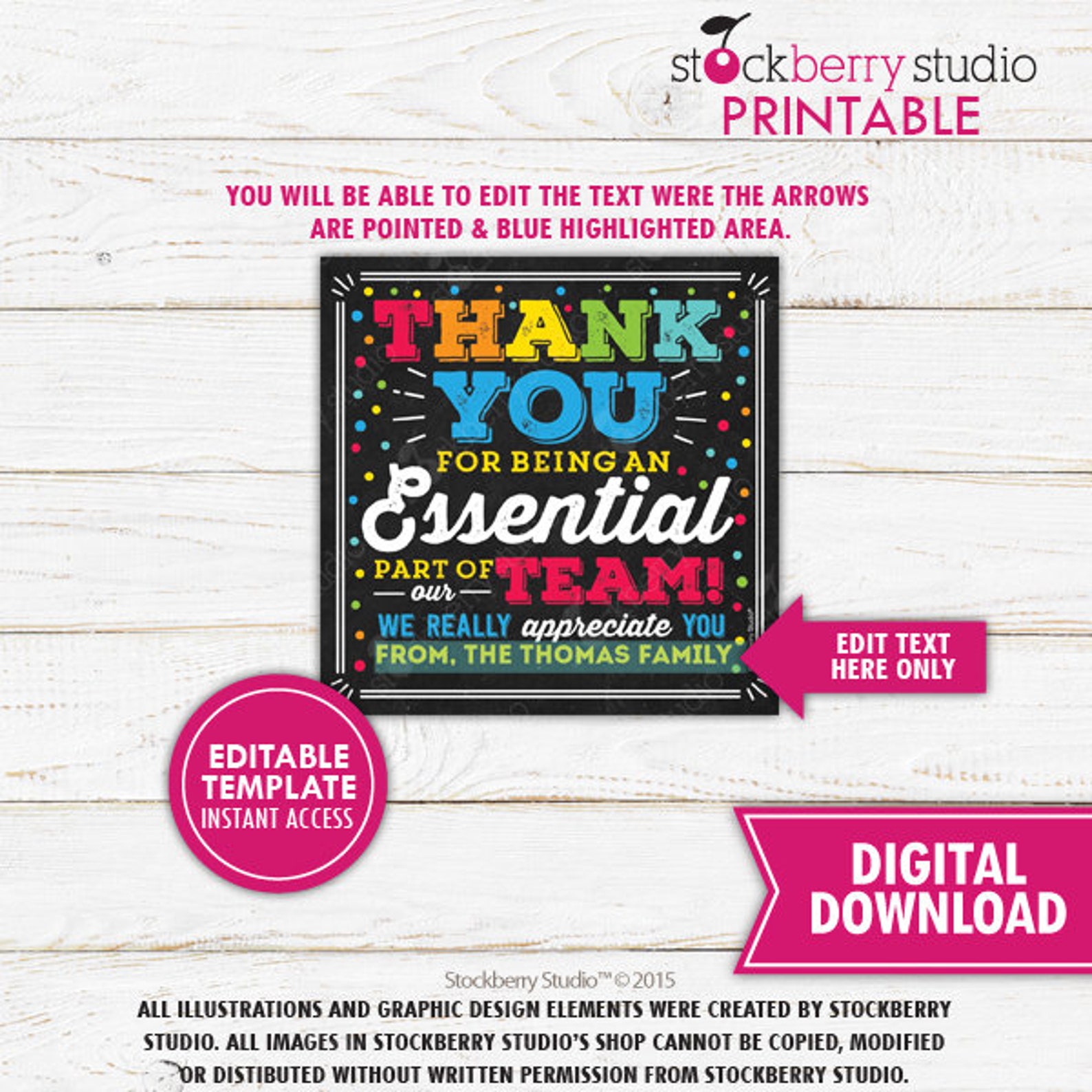 Essential Worker Gift Tag Printable Employee Nurse Appreciation Staff ...