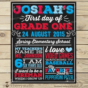 First Day of School Chalkboard Back to School Printable 1st Day of ...