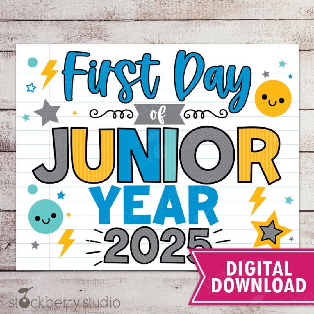 Boy First Day of Junior Year Sign 11th Grade 1st Day of School Sign ...
