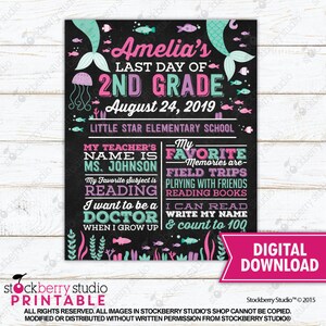 Last Day of Pre-kindergarten Chalkboard Printable Last Day of Preschool ...