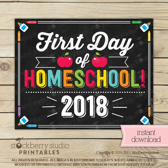 First Day of Homeschool Sign 1st Day of School Printable | Etsy