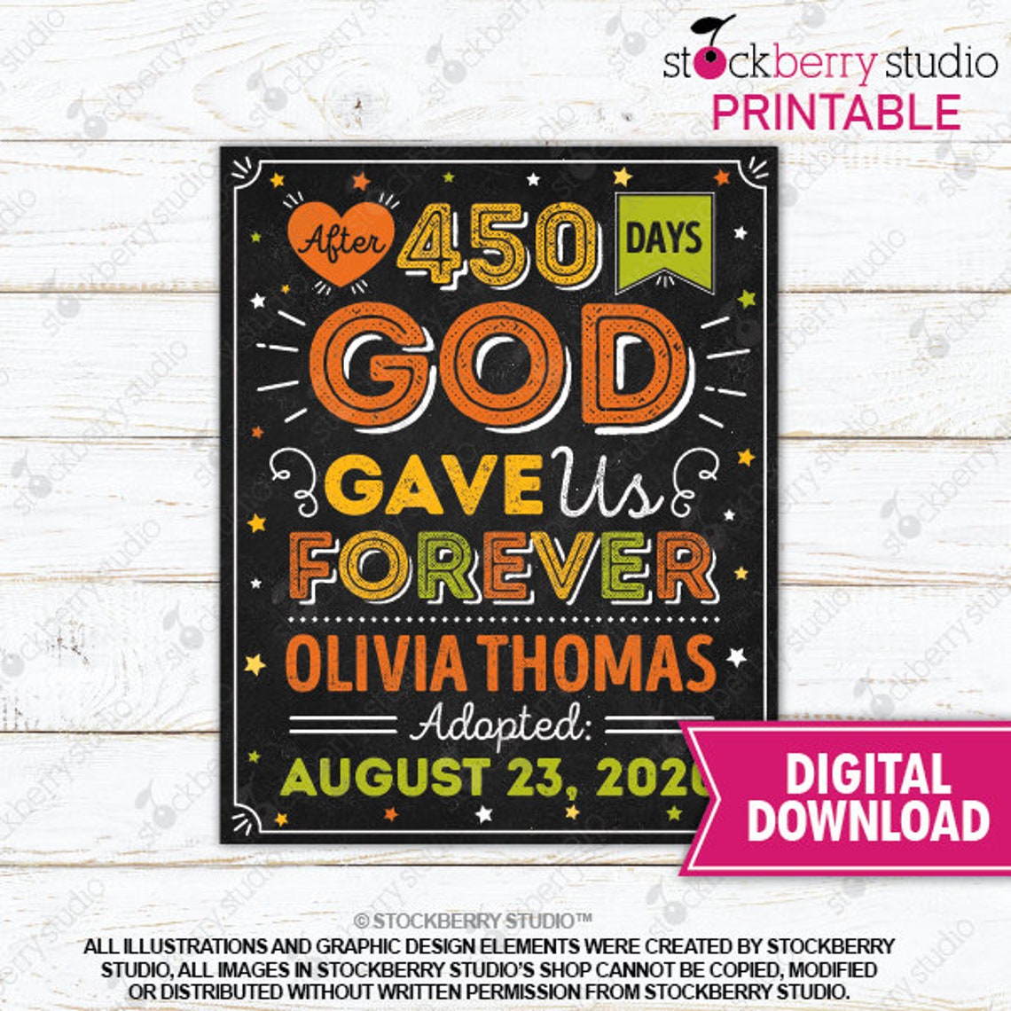 Adoption Announcement Sign Printable Foster Care Adoption | Etsy