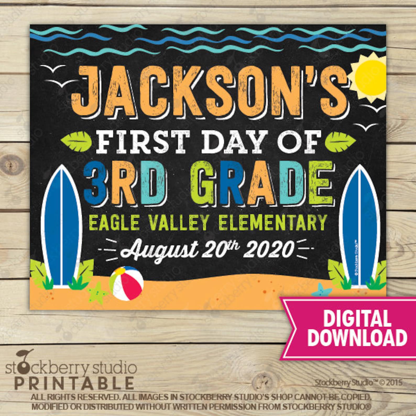 First Day of Nursery School Sign Printable 1st Day of Year One - Etsy