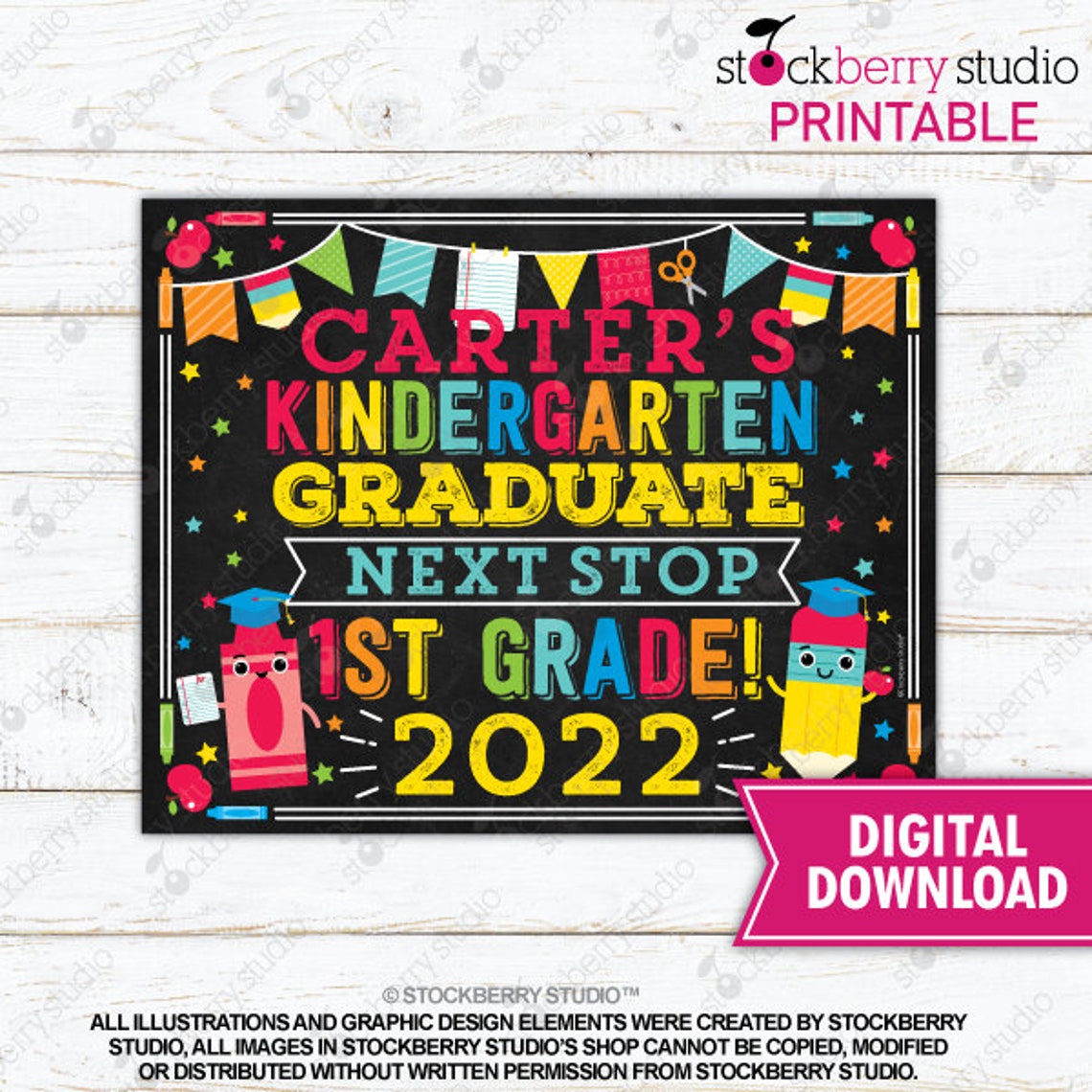 Preschool Graduation Sign Printable Last Day of Preschool Sign - Etsy