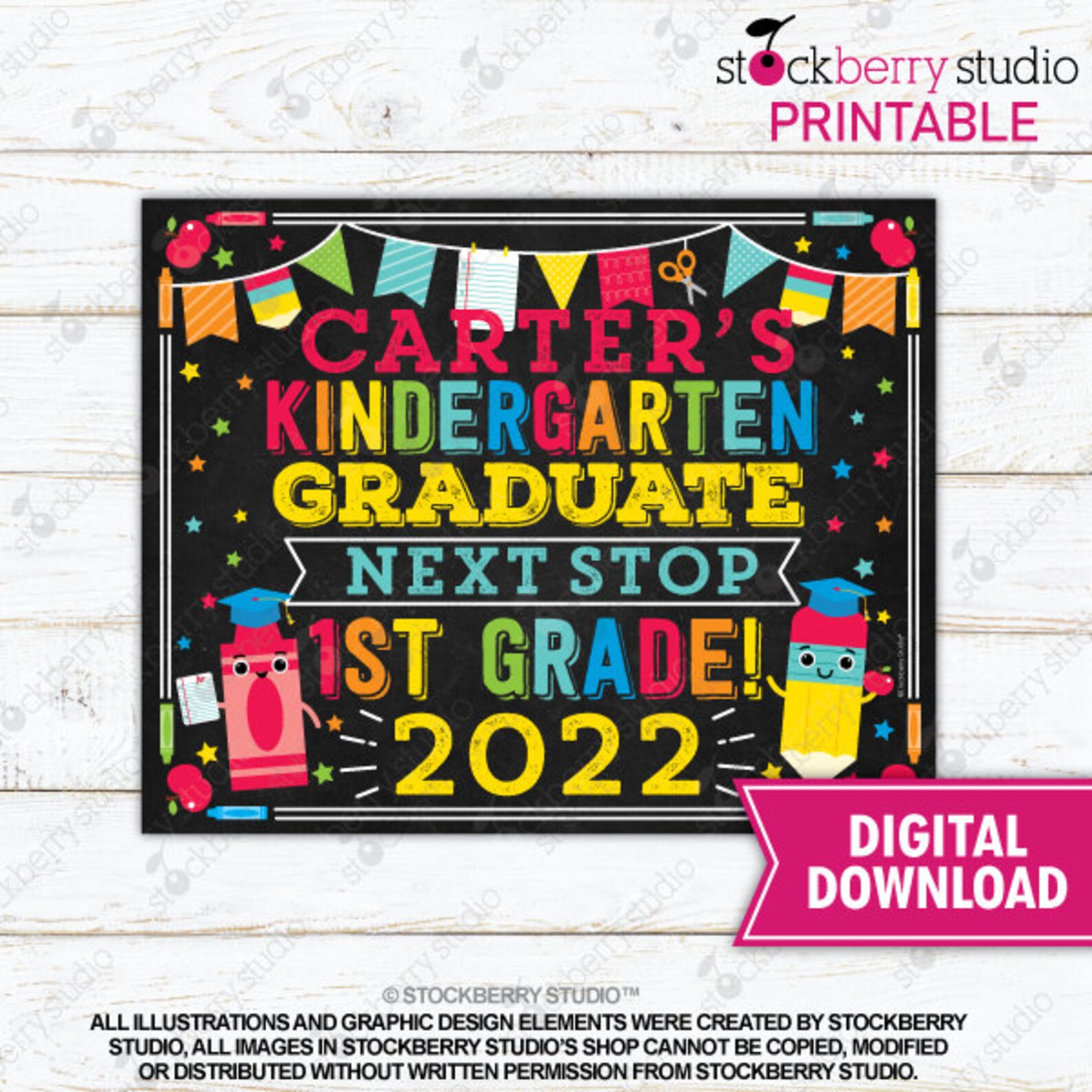 Preschool Graduation Sign Printable Last Day of Preschool Sign - Etsy