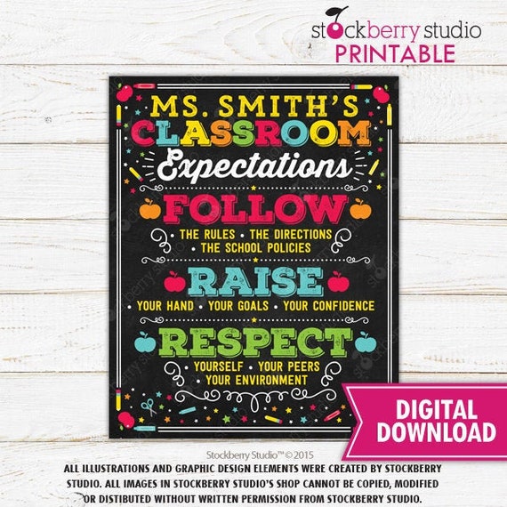 Classroom Rules Personalized Teacher Sign Classroom Decor | Etsy