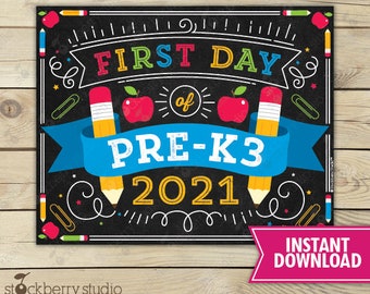 First Day of Pre K | Etsy