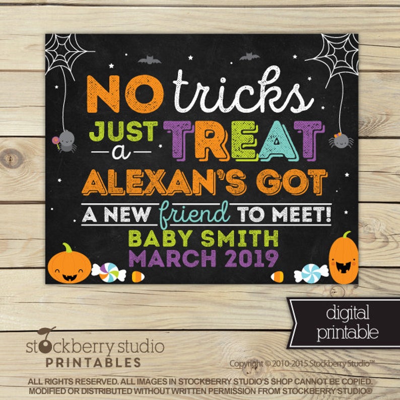 Halloween Baby Announcement Sign Halloween Pregnancy Announcement Sign ...