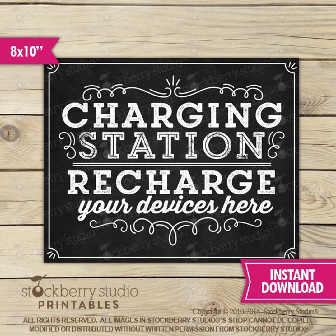Charging Station Sign Printable - Recharge Your Devices Here - Phone ...