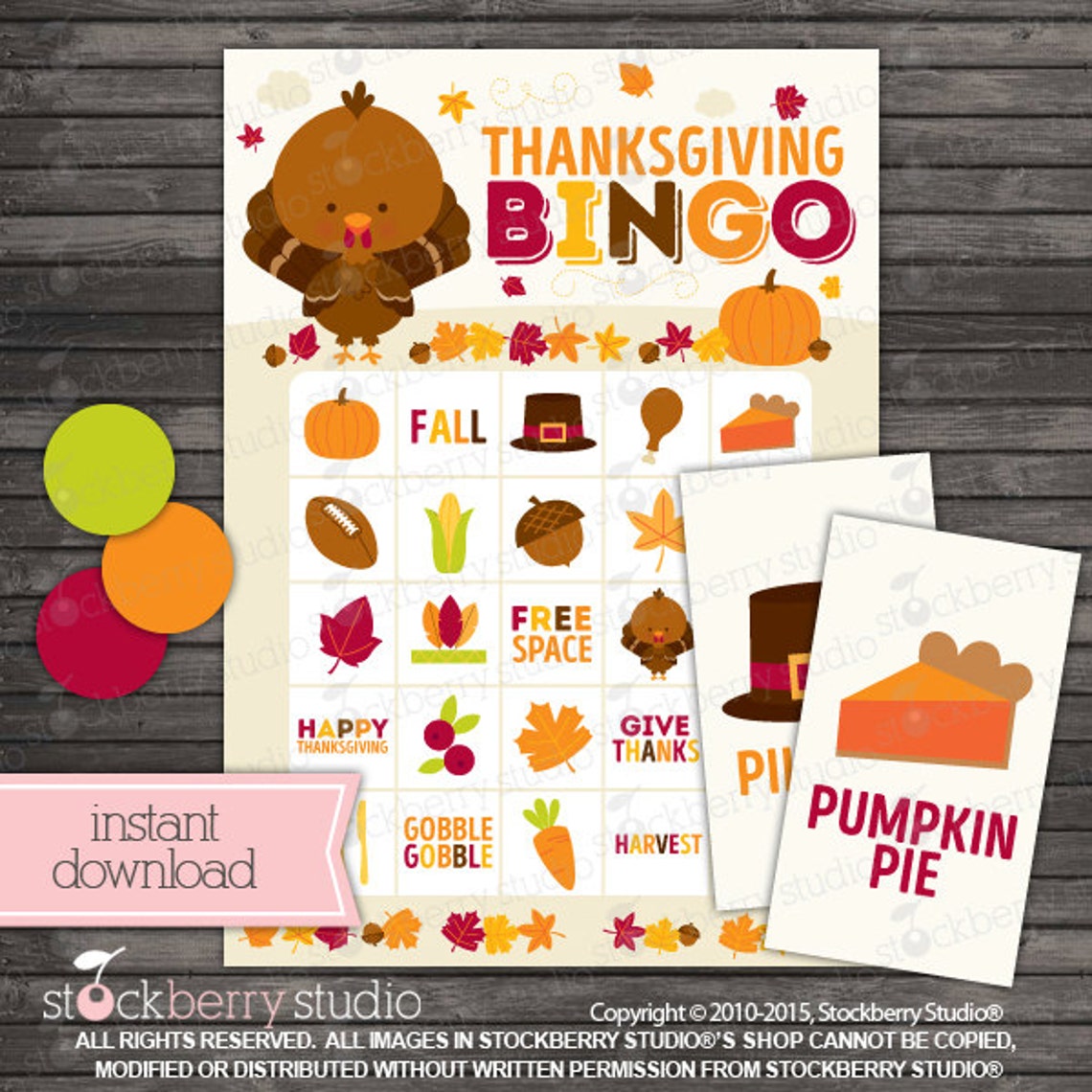 Thanksgiving Bingo Cards Printable Thanksgiving Games Instant - Etsy
