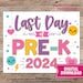 Girl Last Day of Pre-k Sign Last Day of School Sign Printable Last Day ...