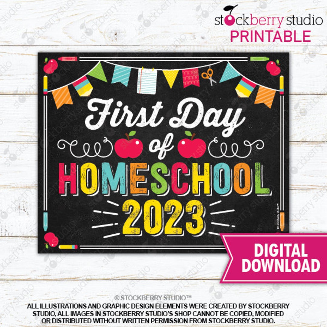 First Day of Homeschool Sign Printable 1st Day of School First - Etsy