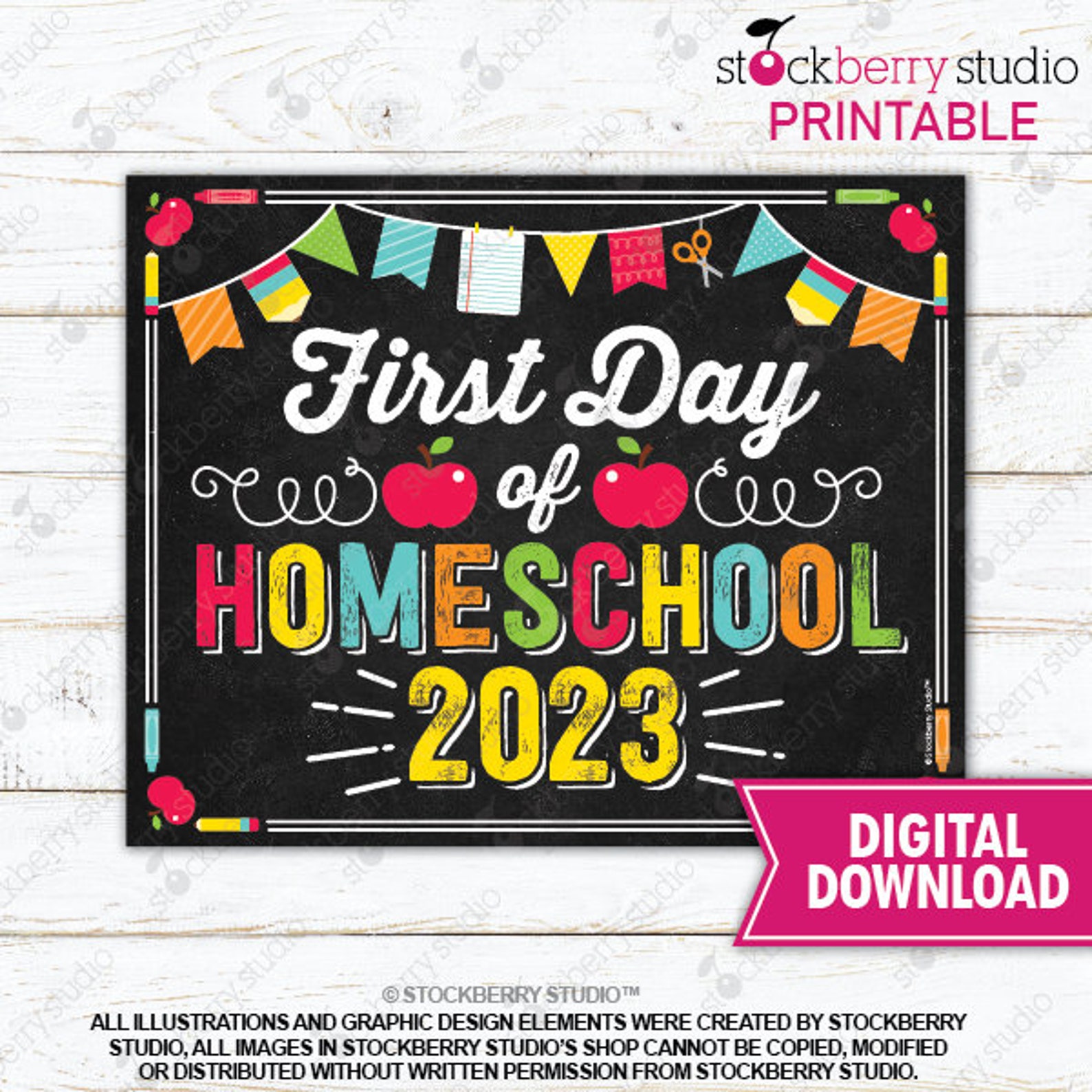 First Day of Homeschool Sign Printable 1st Day of School First - Etsy