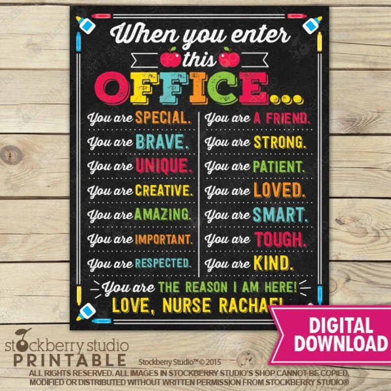 School Nurse Sign Printable School Nurse Decor School | Etsy