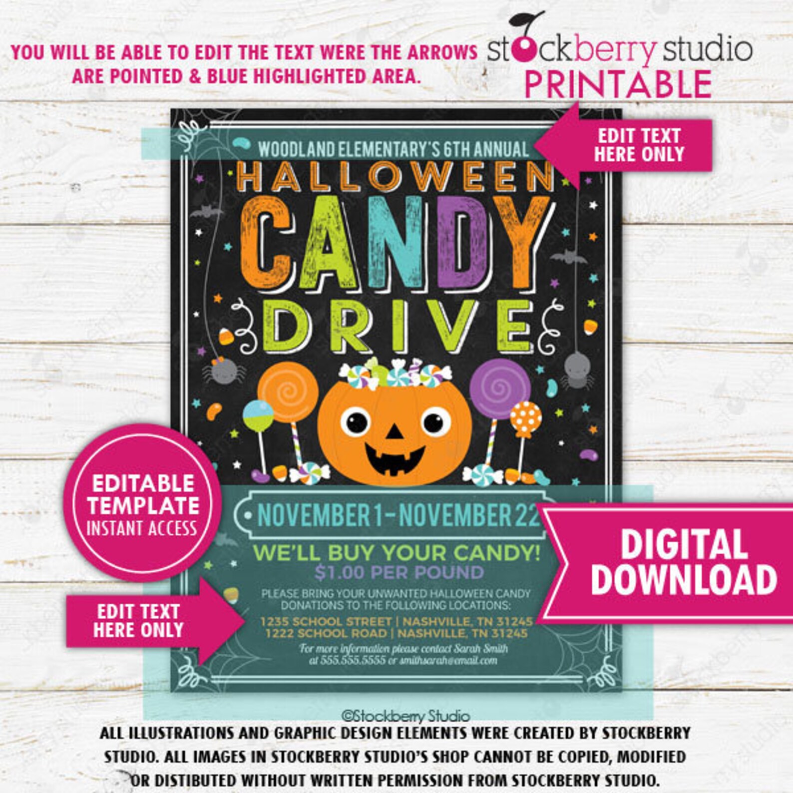 Halloween Candy Drive Flyer Printable Treats for Troops Buy Back ...