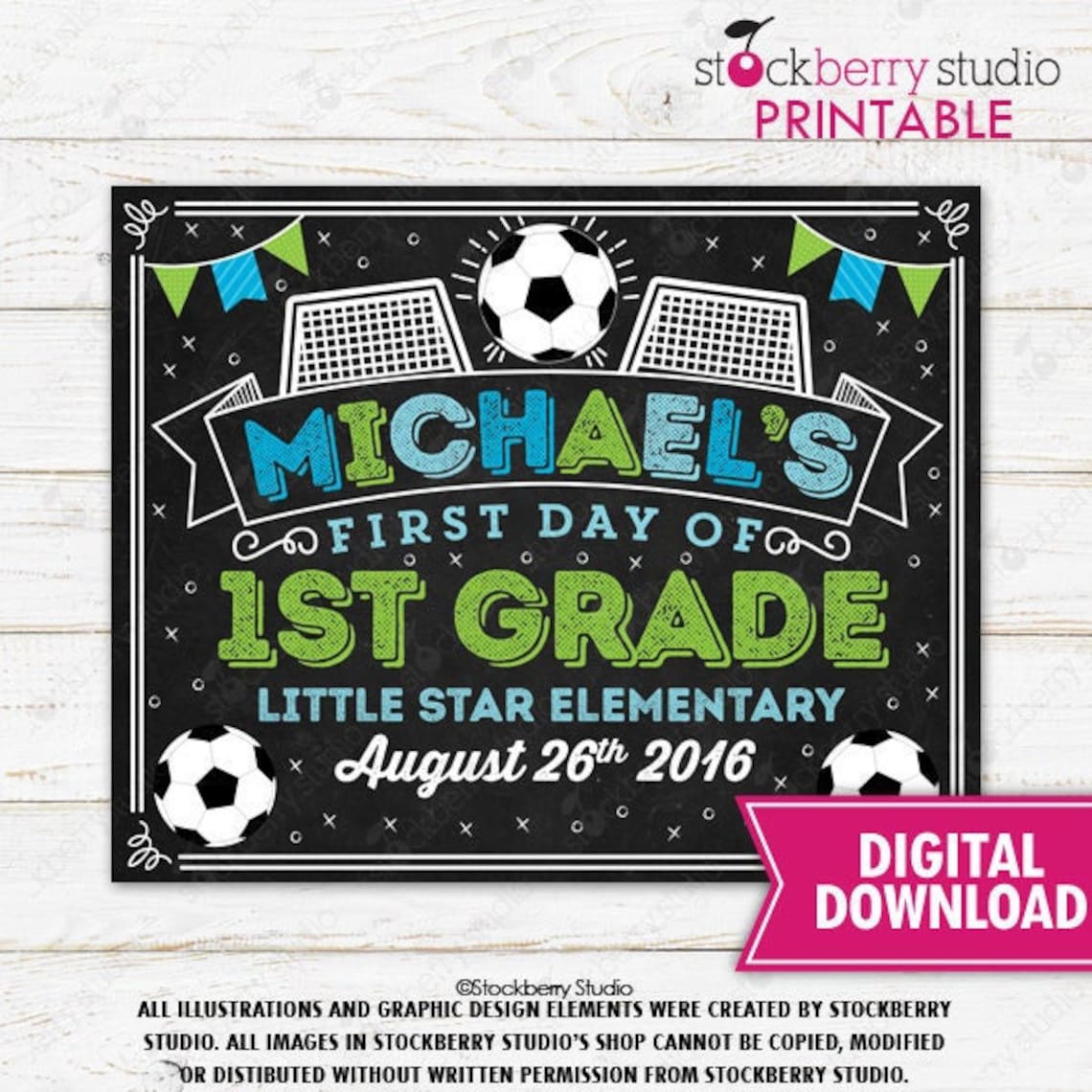 Soccer First Day of School Sign Printable Boy 1st Day of - Etsy