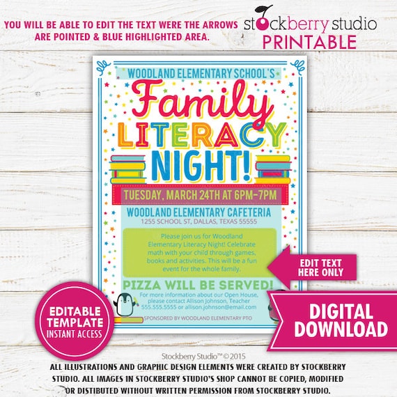 Family Reading Night Flyer