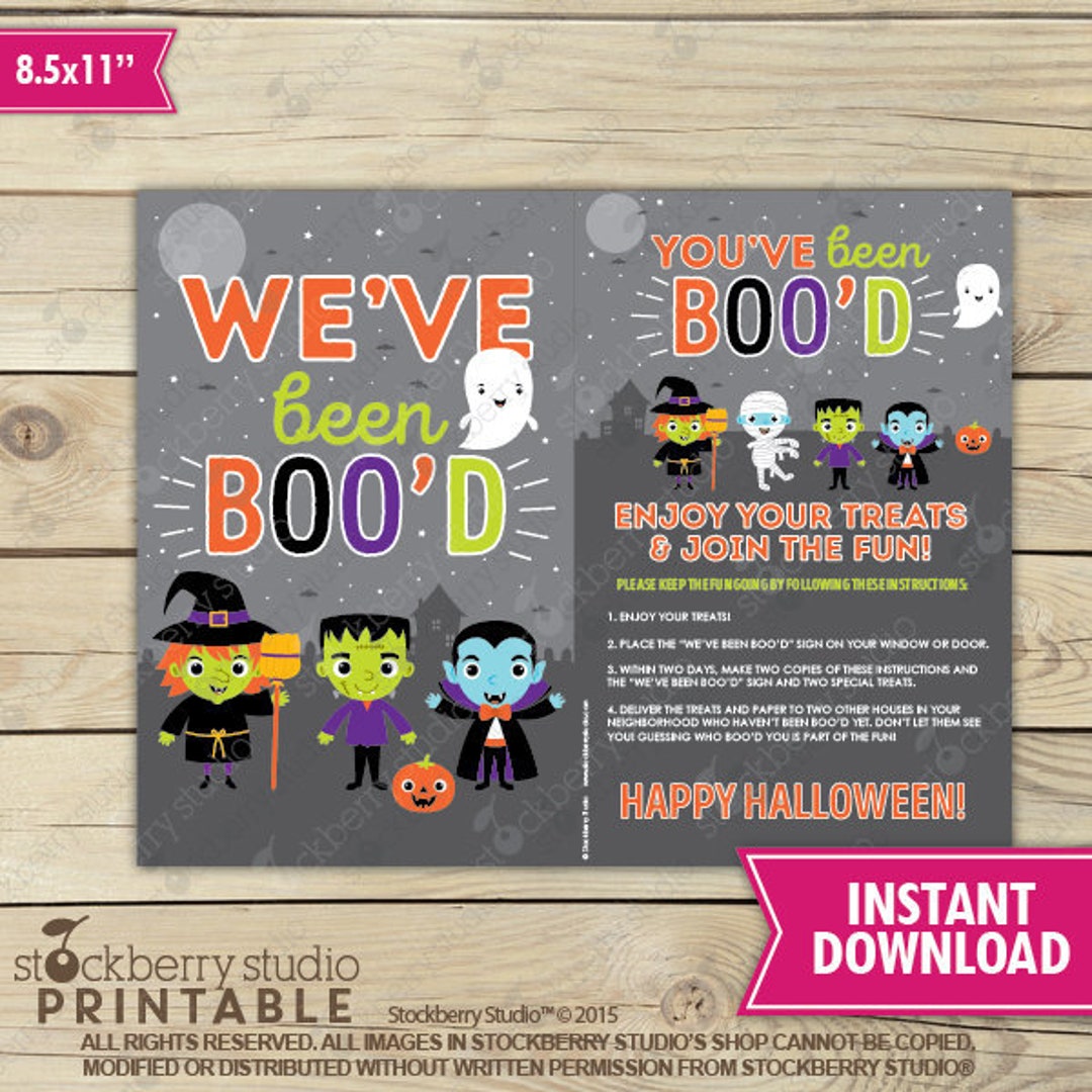 You've Been Booed Sign Printable You've Been Booed Door Sign Halloween ...