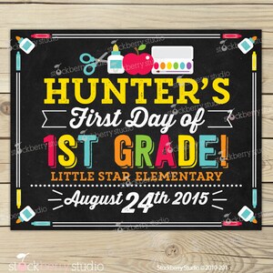 First Day of 2nd Grade Sign Printable Girl 1st Day of Second Grade Sign ...
