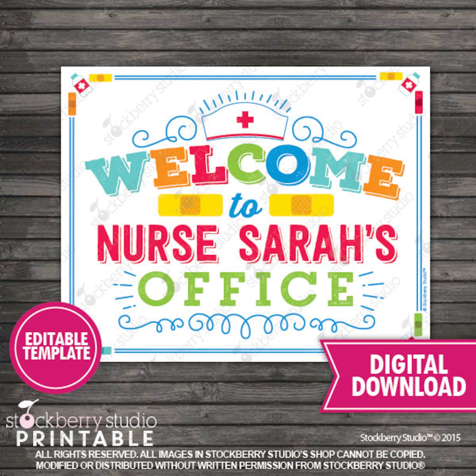 School Nurse Door Sign Printable Personalized Nurse Sign - Etsy