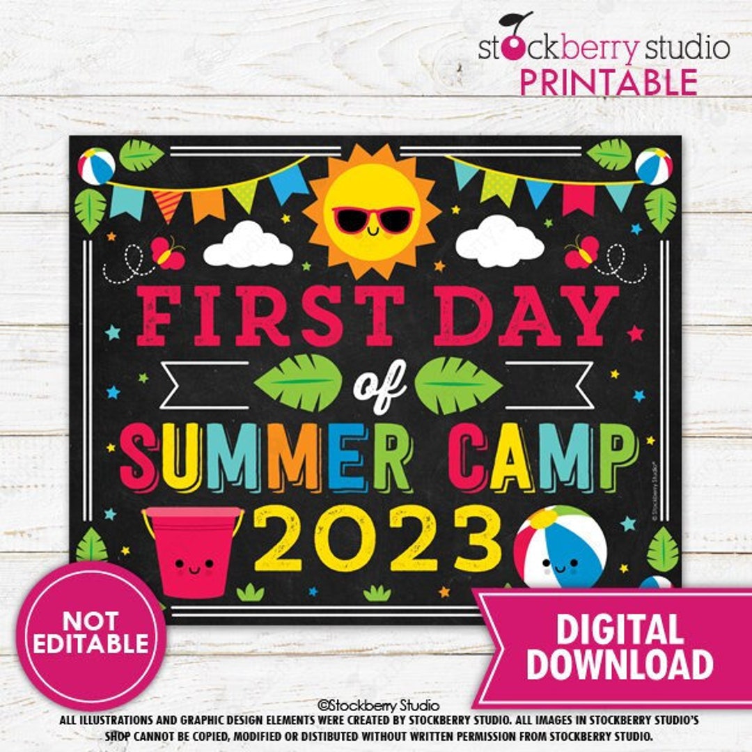 First Day of Summer Camp Sign Printable Instant Download Photo - Etsy