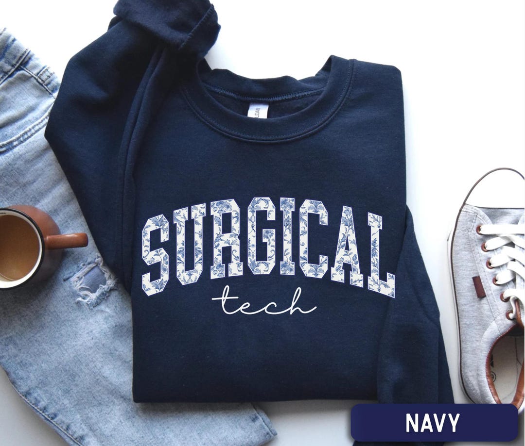 Surgical Tech Sweatshirt, Floral Surgical Tech Crewneck, Scrub Tech ...