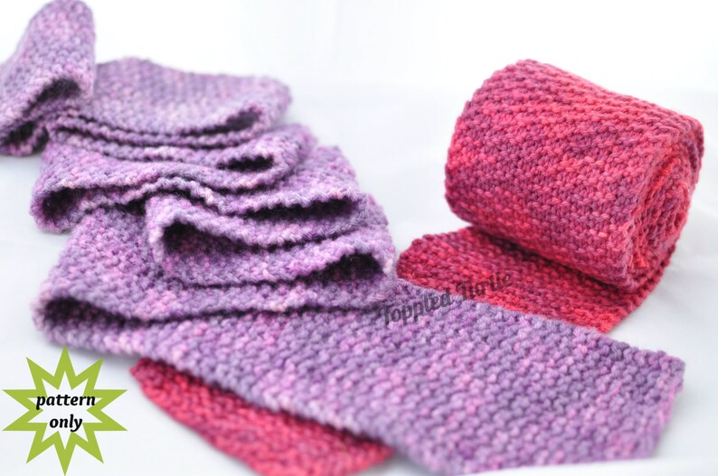 PDF Pattern Reversible Knit Scarf Pattern Modified Moss - Etsy